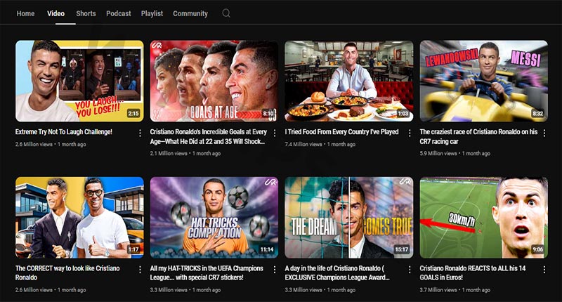 When did Ronaldo start youtube